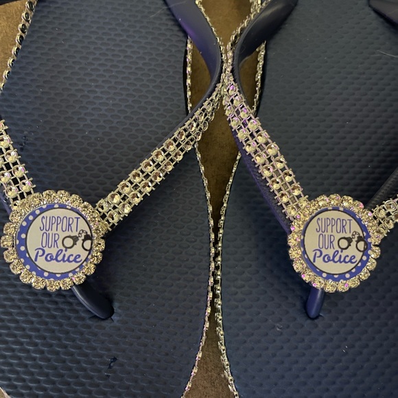 Shoes | Support Our Police Flip Flops | Poshmark